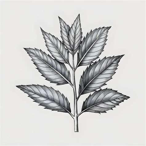 Premium Vector Stem Monochrome Ink Sketch Vector Drawing Engraving Style Illustration