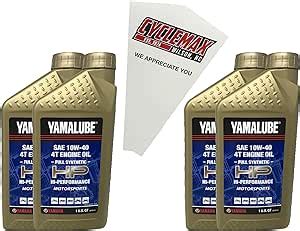 Amazon.com: Cyclemax Four Pack of Yamaha Yamalube Full 4-Stroke Synthetic 10W-40 Oil LUB-10W40 ...