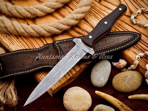Custom Forged Damascus Steel Fairbairn Sykes Fighting Dagger W Micarta Scales Huntsman Knives And