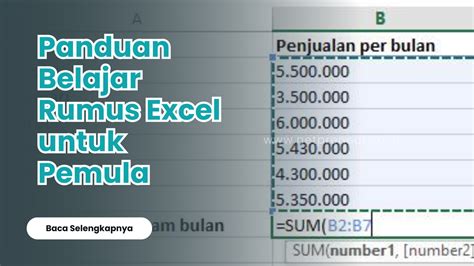 panduan belajar rumus excel untuk pemula