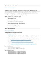 AI In RiskManagement Week1 Docx Week 1 Overview And Objectives Week 1