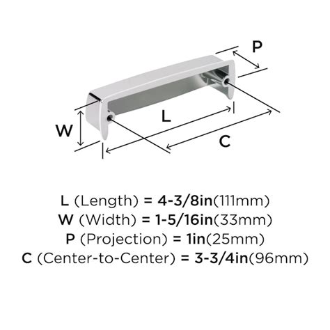 Amerock Kane 3 3 4 In 96mm Center To Center Polished Chrome Oval Cup Drawer Pull Bp5380126 At