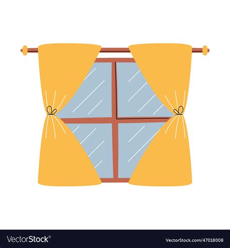 Yellow Curtains Design Royalty Free Vector Image