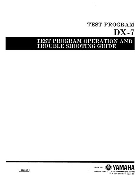 Yamaha Dx 7 Test Program Pdf