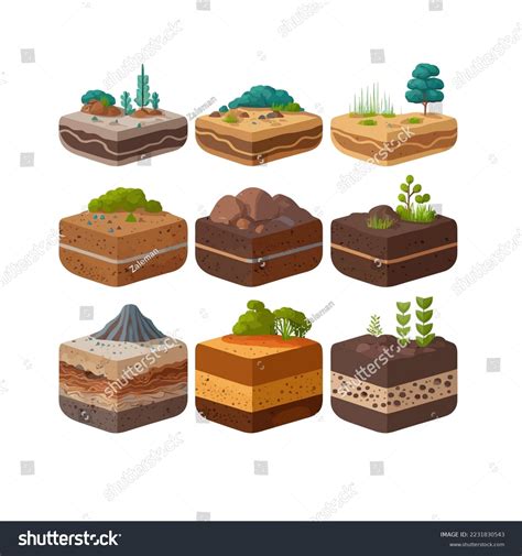 Seamless Ground Cross Sections Underground Textures เวกเตอรสตอก
