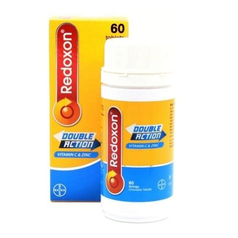 Redoxon Double Action Vitamin C Zinc Orange Chewable Tablets 500mg 60s