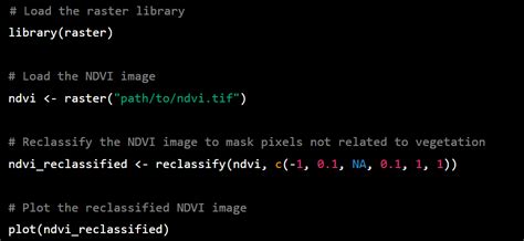 [solved] In Software R 1 Reclassify The Ndvi Image To Mask Those Pixels Not Course Hero