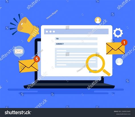 Concept Email Marketing Sending Receiving Email Stock Vector Royalty