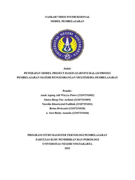 Penerapan Model Project Based Learning Dalam Proses Pembelajaran Materi