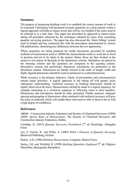 An Introduction To Taking Off Building Quantities Pdf