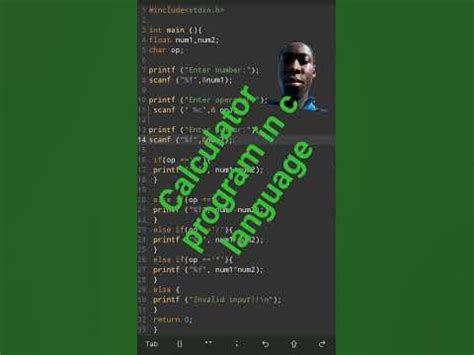 simple calculator program in c programming language - YouTube