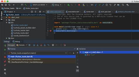 Flutter Tools 断点调试 区长
