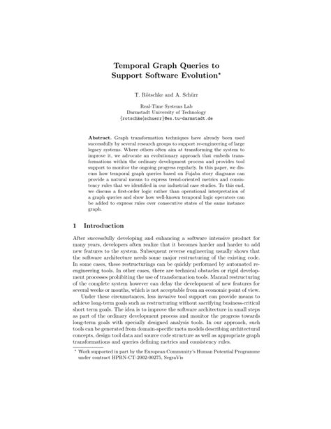 Pdf Temporal Graph Queries To Support Software Evolution