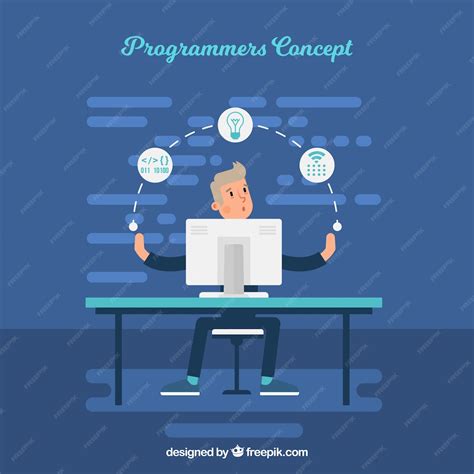Free Vector Programmers Concept With Flat Design