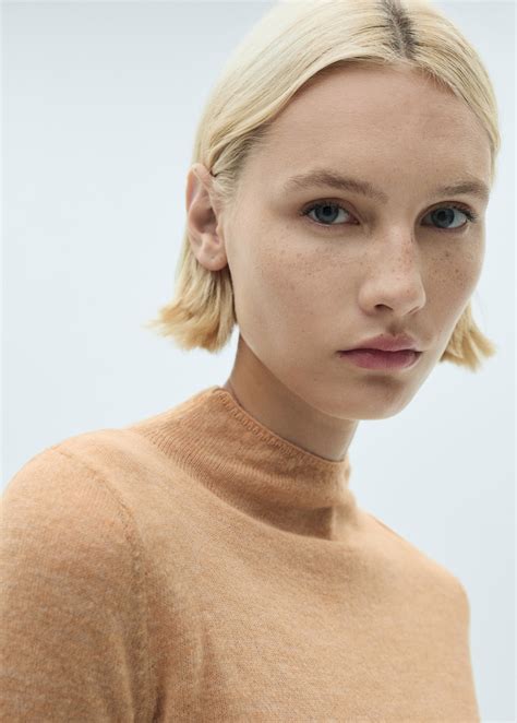 Fine Knit Sweater With Perkins Neck Women Mango Usa