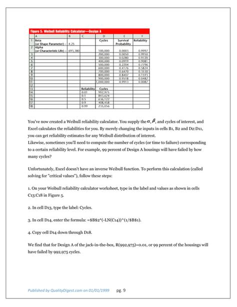 using microsoft excel for weibull analysis pdf