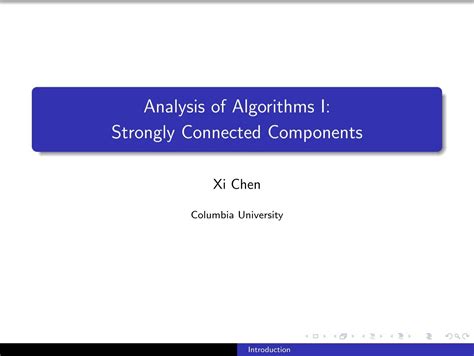 Strongly Connected Components Analysis Of Algorithm I
