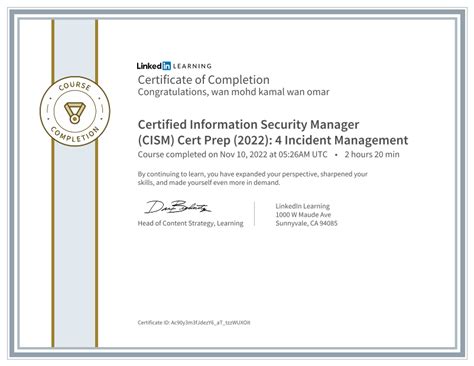 Wan Mohd Kamal Wan Omar On Linkedin Certificate Of Completion