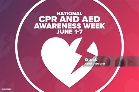 국가 심폐 소생술 및 Aed 인식 주간 휴일 개념 배경 배너 카드 텍스트 비문이있는 포스터용 템플릿 벡터 Eps10 그림입니다 심폐소생술에 대한 스톡 벡터 아트 및 기타
