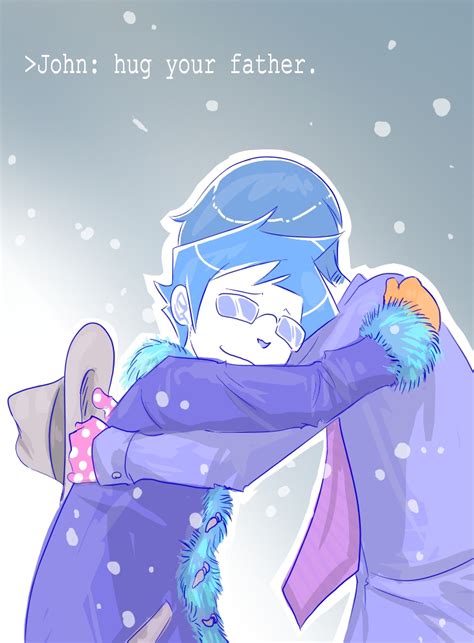 Mspa Booru Au Dad Derpbent Hug John Egbert No Hat Vastderp Winter