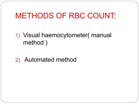 Rbc Count Pptx Blood Disorders Diseases And Conditions