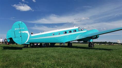 Beautifully Restored Classic Beechcraft D18s Twin Beech Editorial