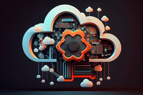Premium Ai Image Cloud Technology Computing Devices Connected To