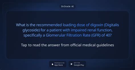 What Is The Recommended Loading Dose Of Digoxin Digitalis Glycoside For A Patient With