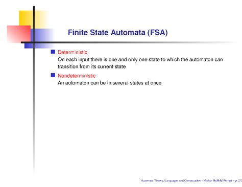 Finite State Automata Fsa Finite State Automata Fsa Deterministic