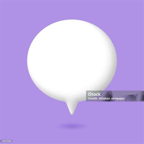 옅은 보라색 배경에 3d 흰색 말풍선 요소 3d 렌더링 이미지 클리핑 경로 포함 0명에 대한 스톡 벡터 아트 및 기타 이미지 0명 3차원 형태 공란 Istock