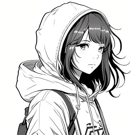 Desenho De Garota De Anime Para Colorir Foto Premium