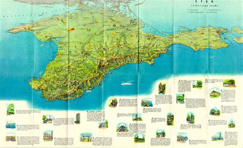 Crimea Tourist Map Of Crimea The Old Map Gallery