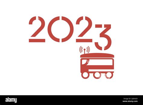 Happy New Year 2023 Vector Illustration Delivery With Robot 2023 Years