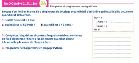 Compléter modifier programmer un algorithme digibabe devoirs