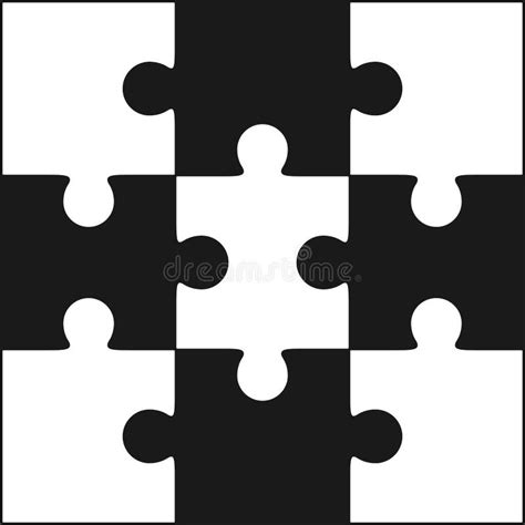 Jigsaw Puzzle Blank Template 3x3 Stock Illustration Illustration Of