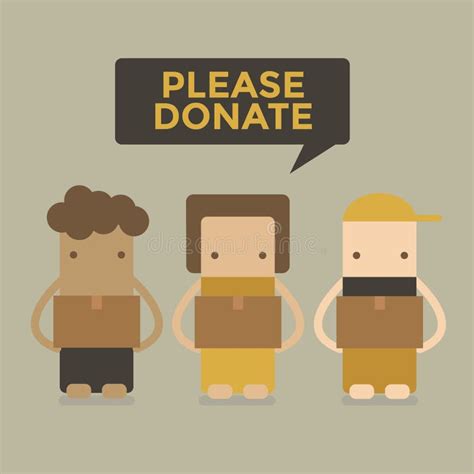 Please Donate And Give Green Sign Set Stock Vector Illustration Of