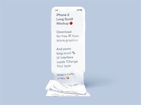 Free Long Scroll IPhone X Mockup PSD Psfreebies