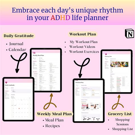 Adhd Notion Life Planner Adhd Notion Planner All In One Notion Planner Template Adhd Planner