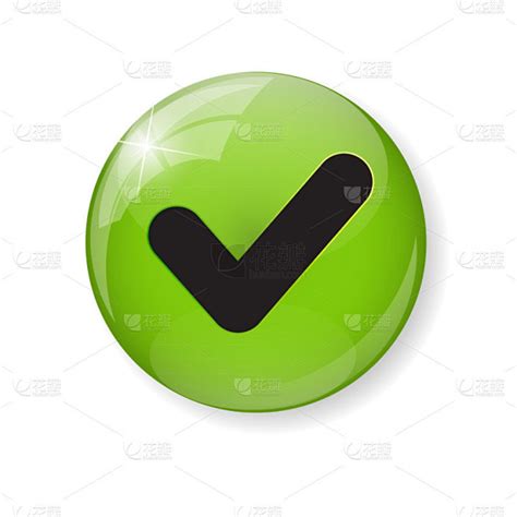 绿色复选标记图标按钮矢量图