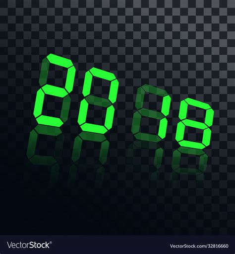 Led Numbers 2018 Electronic Digital Royalty Free Vector