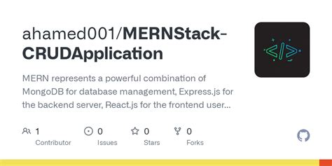 Github Ahamed001mernstack Crudapplication Mern Represents A