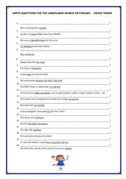 Write Questions For The Underlined Words Or Phrases ESL Worksheet By