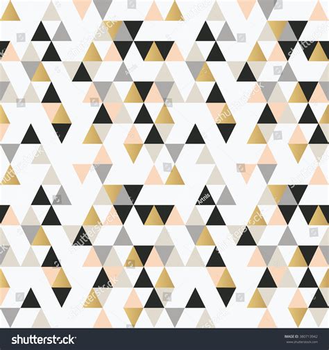 Abstract Seamless Pattern Triangles Pink Gold Stock Vector Royalty