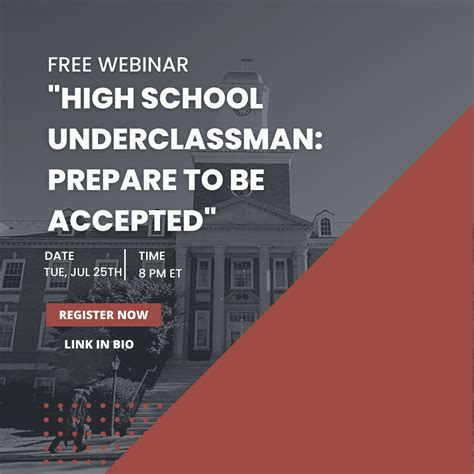 Free Webinar High School Underclassmen Prepare To Be Accepted Academy Endeavors