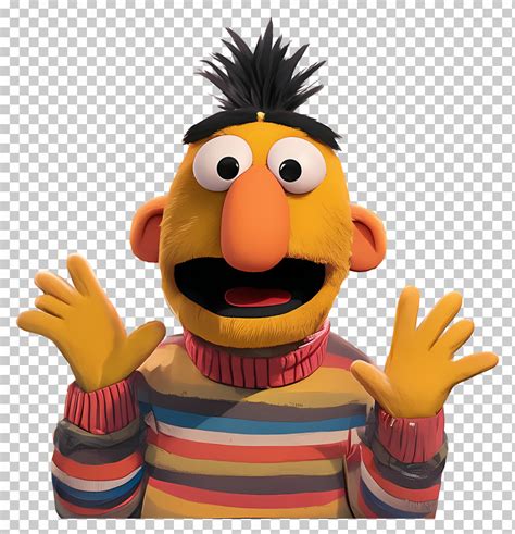 Bert Yellow Cartoon Character With Striped Sweater Png Clipart
