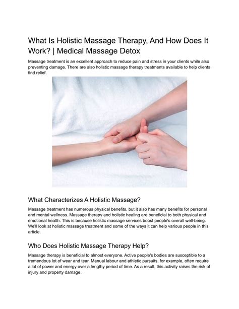 Ppt What Is Holistic Massage Therapy And How Does It Work Powerpoint