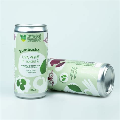Kombucha Uva Verde e Hortelã c fibras ml LauryNaturais