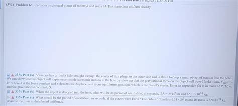 Solved Problem Consider A Spherical Planet