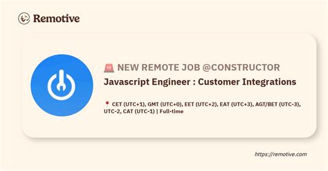 Hiring Javascript Engineer Customer Integrations Constructor