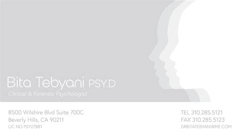 Bita Tebyani Psychologist Business Card On Behance
